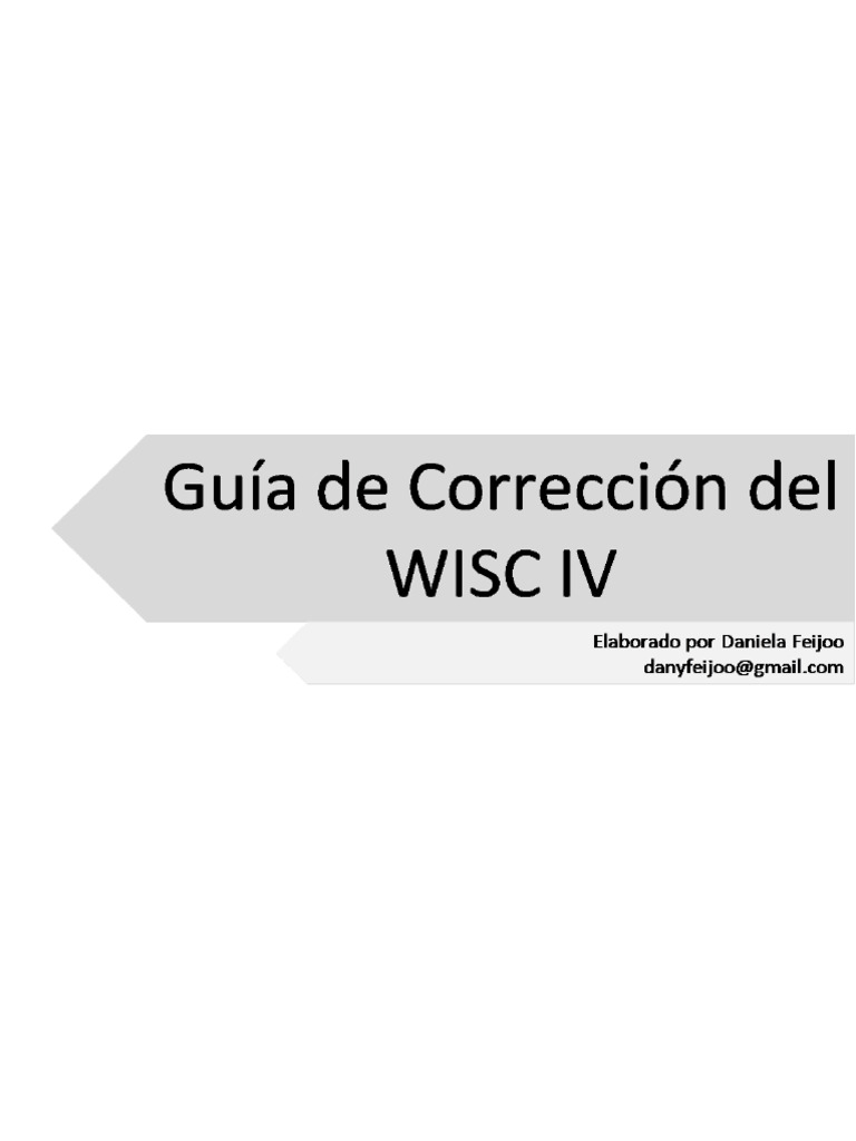 WISC IV Correction Guide | PDF