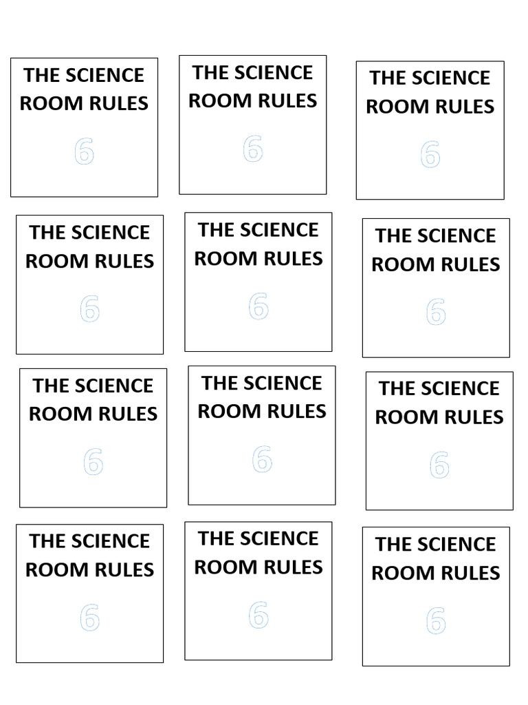 Science Room Rule Dice | PDF