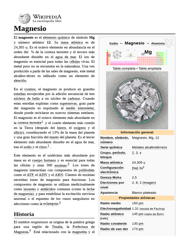 Magnesio | PDF | Magnesio | Materiales