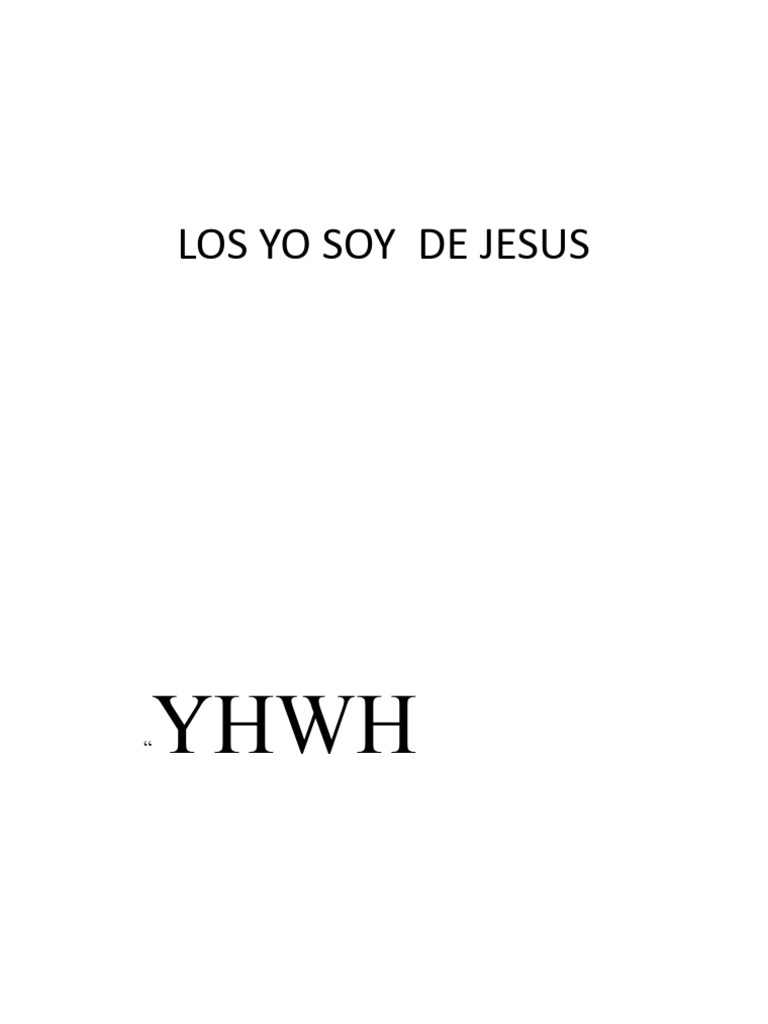 Los Yo Soy de Jesus | PDF