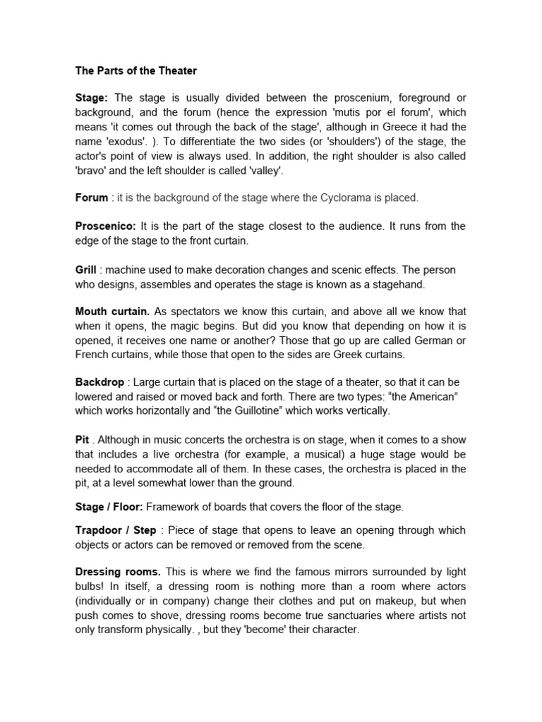 The Parts of The Theater | PDF