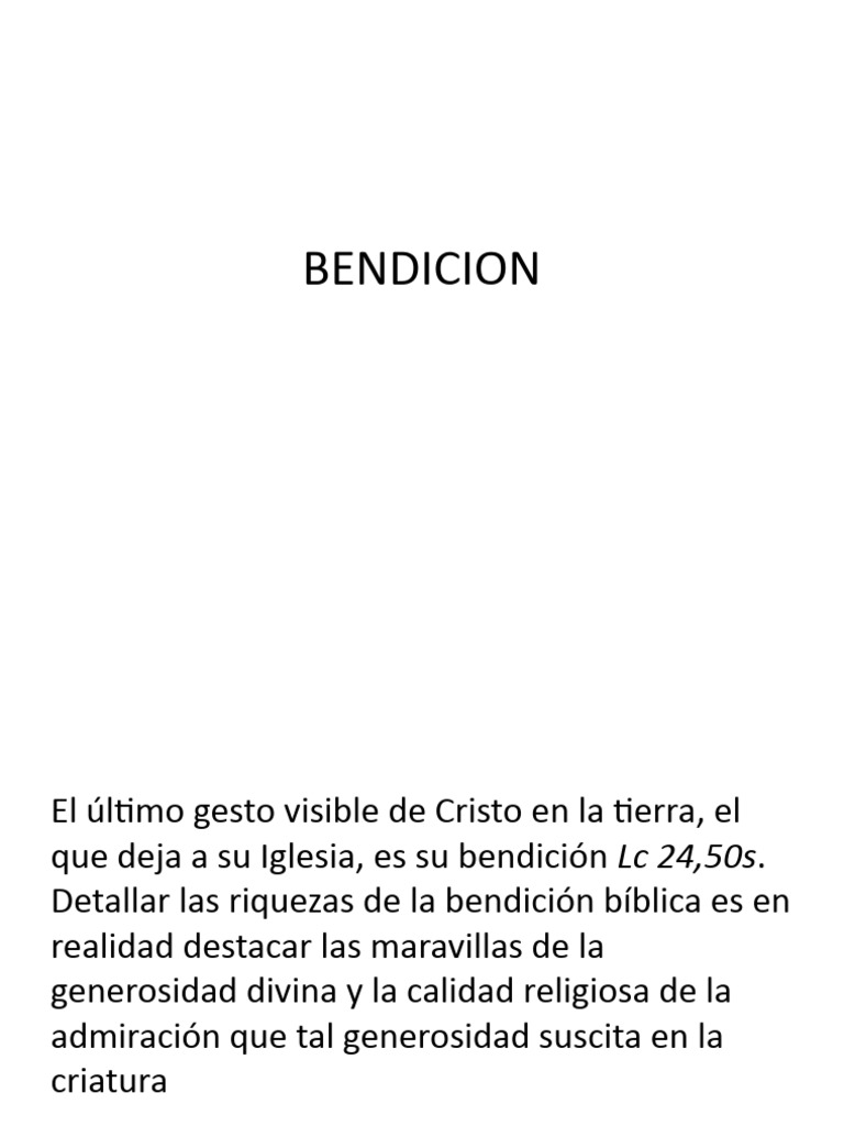 Riquezas de la Bendición Bíblica | PDF | eucaristía | Bendición
