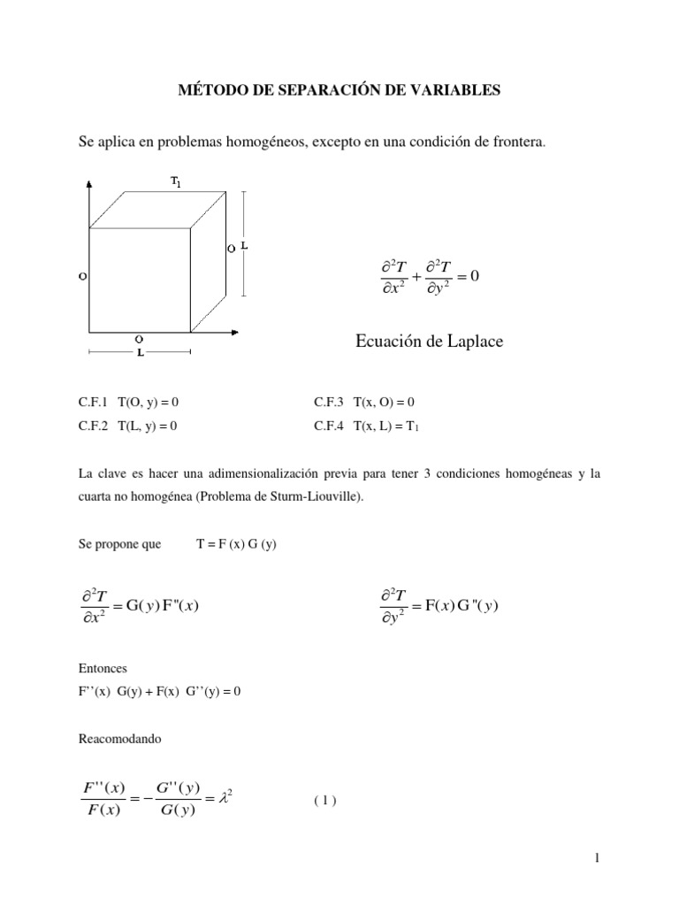 Método de Separación de Variables | PDF | Matemáticas Aplicadas | Matemáticas