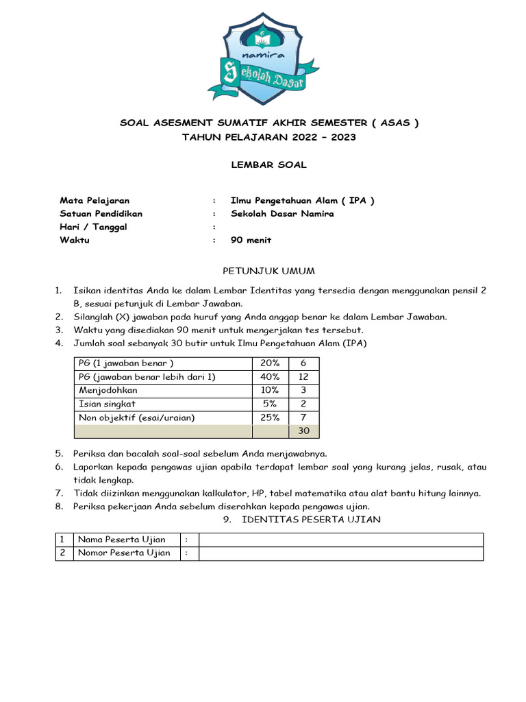 Soal Asas Ipa | PDF
