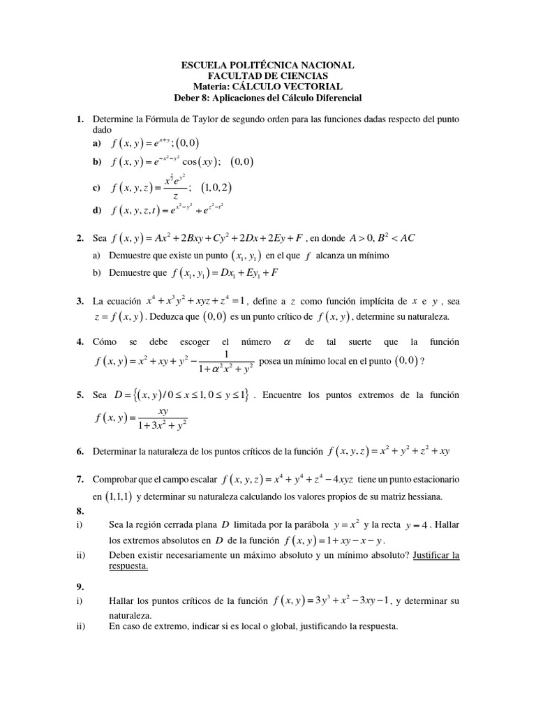Deber 8 Aplicaciones Del Cálculo Diferencial | PDF | Formas geométricas | Matemáticas