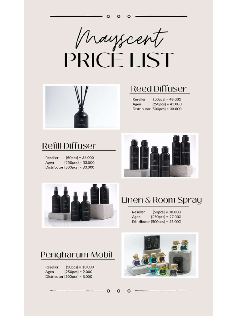 Pricelist Mayscent | PDF