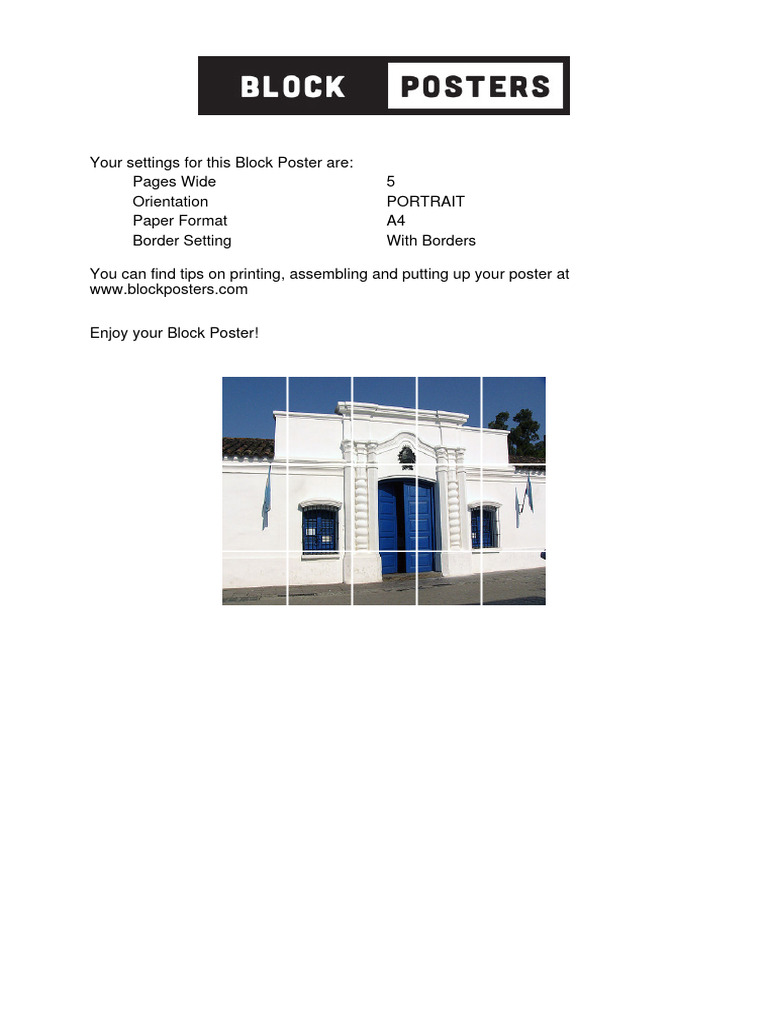 A4 Portrait Block Poster Setup Guide | PDF | Home & Garden