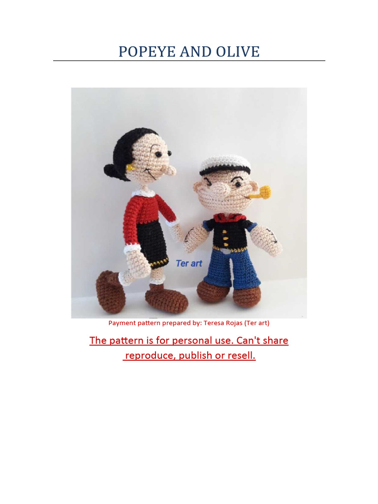 Popeye and Olivia | PDF | Clothing | Textile Arts