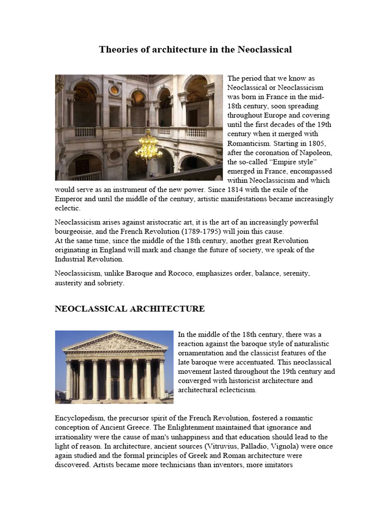 Neoclassical Architecture Explained | PDF | Age Of Enlightenment | Column