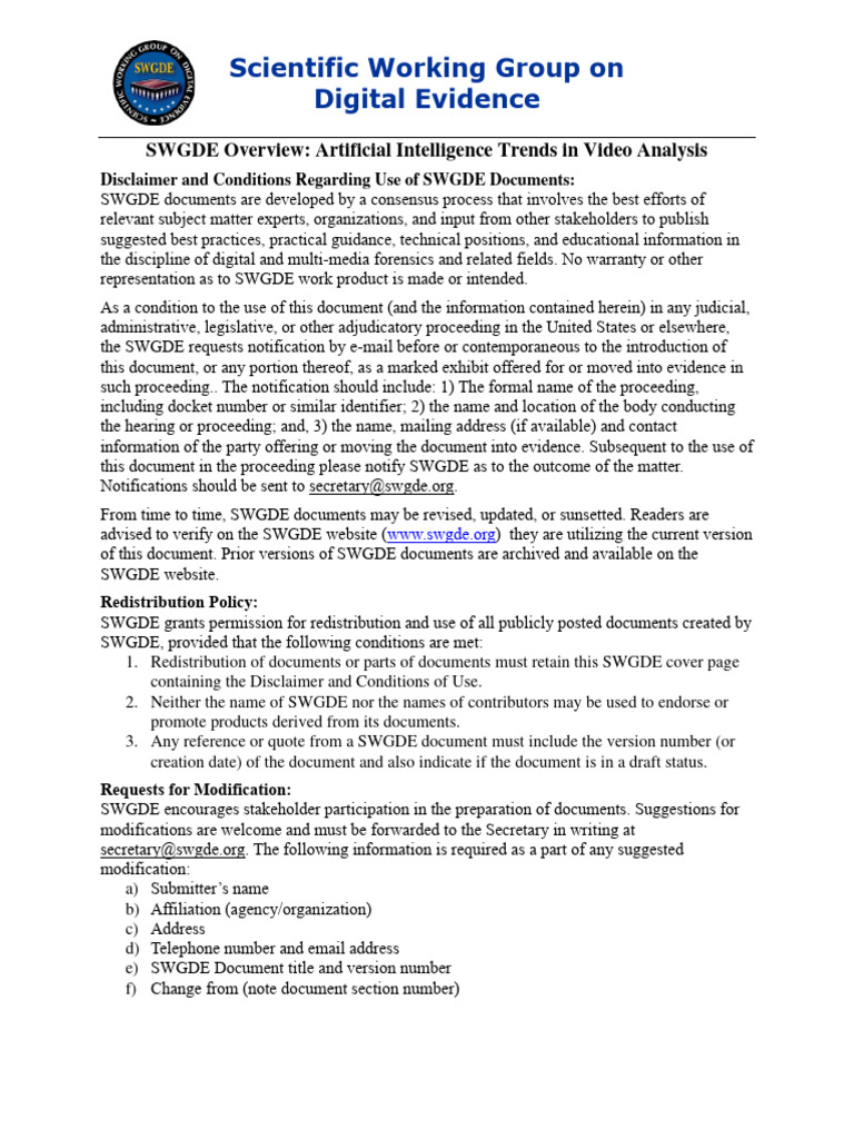 2021 01 14 SWGDE Overview Artificial Intelligence Trends in Video ...