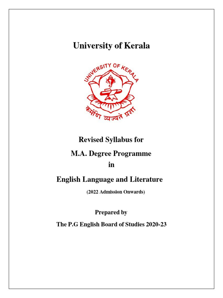 Revised Scheme and Syllabus of MA English Wef 2022 | PDF | Linguistics | Phonology