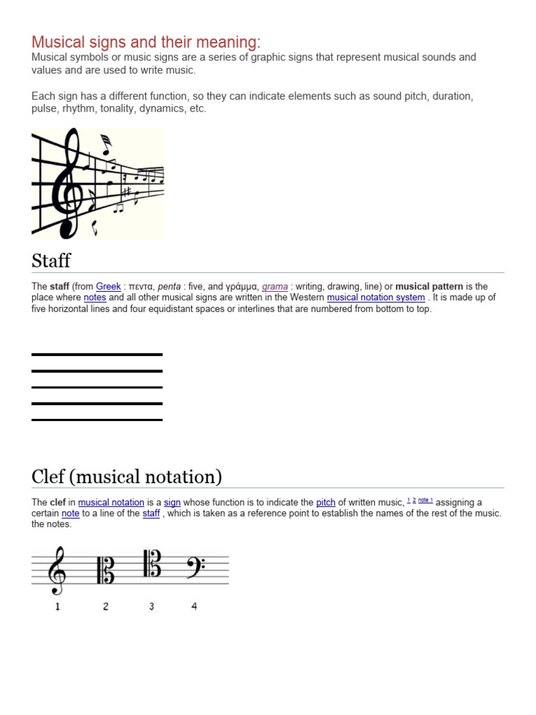 Musical Signs and Their Meaning | Download Free PDF | Sound | Musical ...