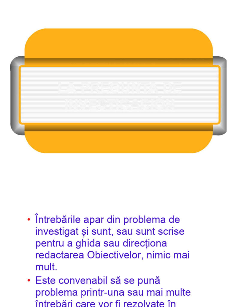 Întrebarea de Cercetare | PDF