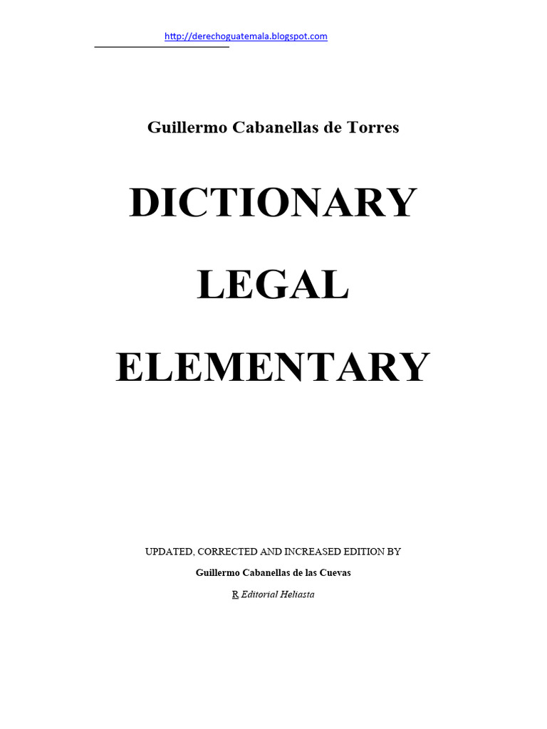 Legal Dictionary by Guillermo Cabanellas | PDF | Acquittal | Guarantee