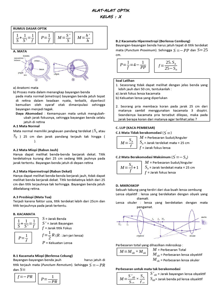 Alat Optik: Fungsi dan Rumus Dasar | PDF