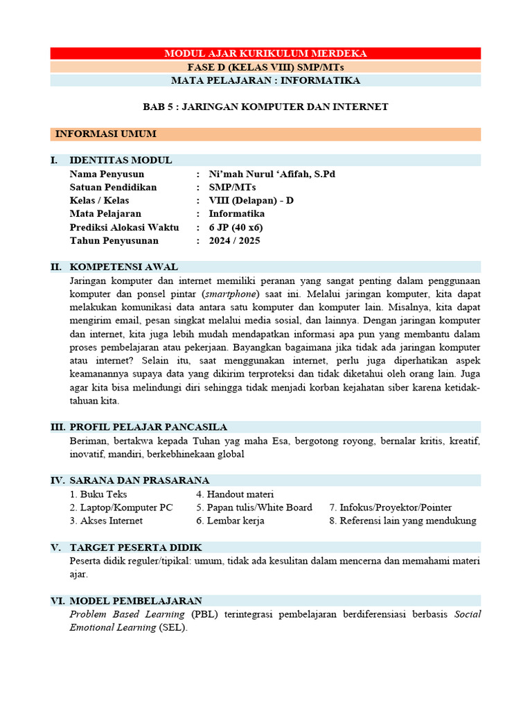 Modul Informatika 8 Bab 5 | PDF | Komputer