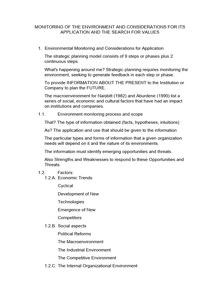 Monitoring The Environment and Considerations For Its Application and ...
