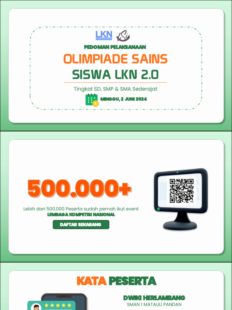 Juknis LKN - Olimpiade Sains Siswa LKN 2.0 | PDF