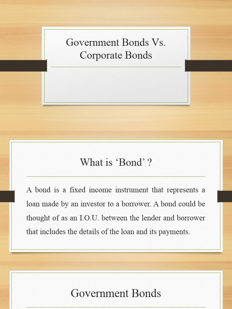Government vs. Corporate Bonds Explained | PDF | Law
