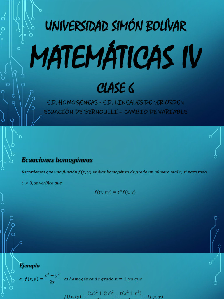 Clase 6 | PDF | Ecuaciones | Linealidad