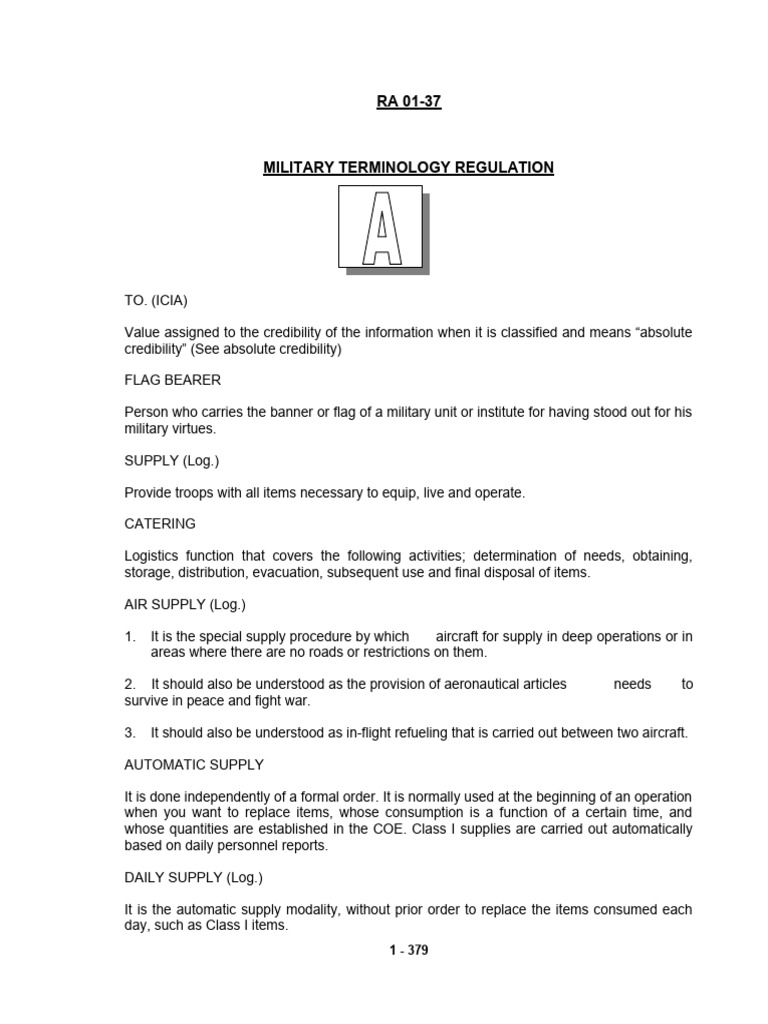 Military Terminology of The Bolivian Army | PDF | Counterintelligence ...