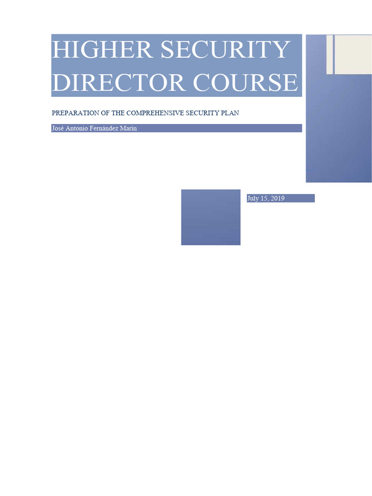 Comprehensive Security Plan - 2019 | PDF | Risk | Access Control