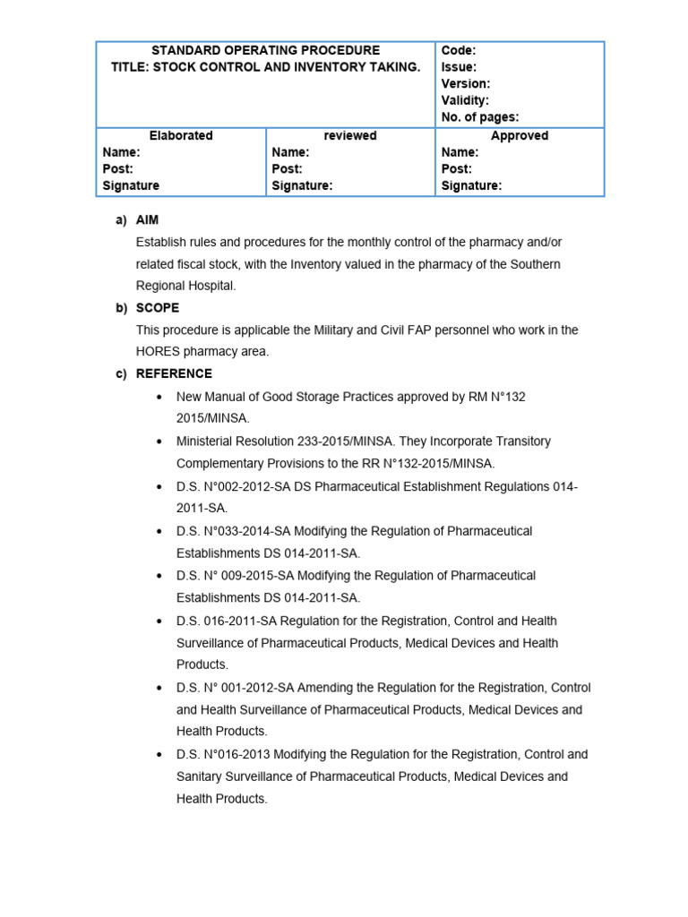 Pos Stock Control and Inventory Taking | PDF | Pharmacy | Inventory