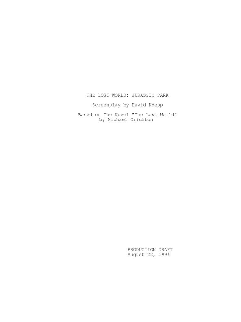 TheLostWorld ProductionDraft | Download Free PDF | Rifle
