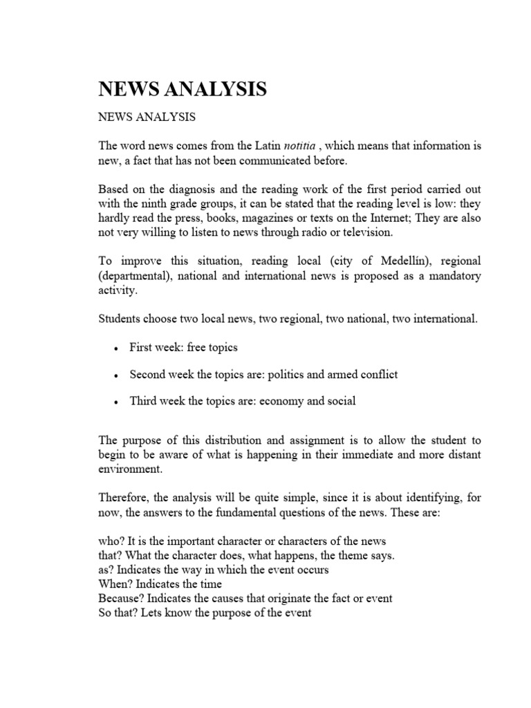 News Analysis | PDF | News