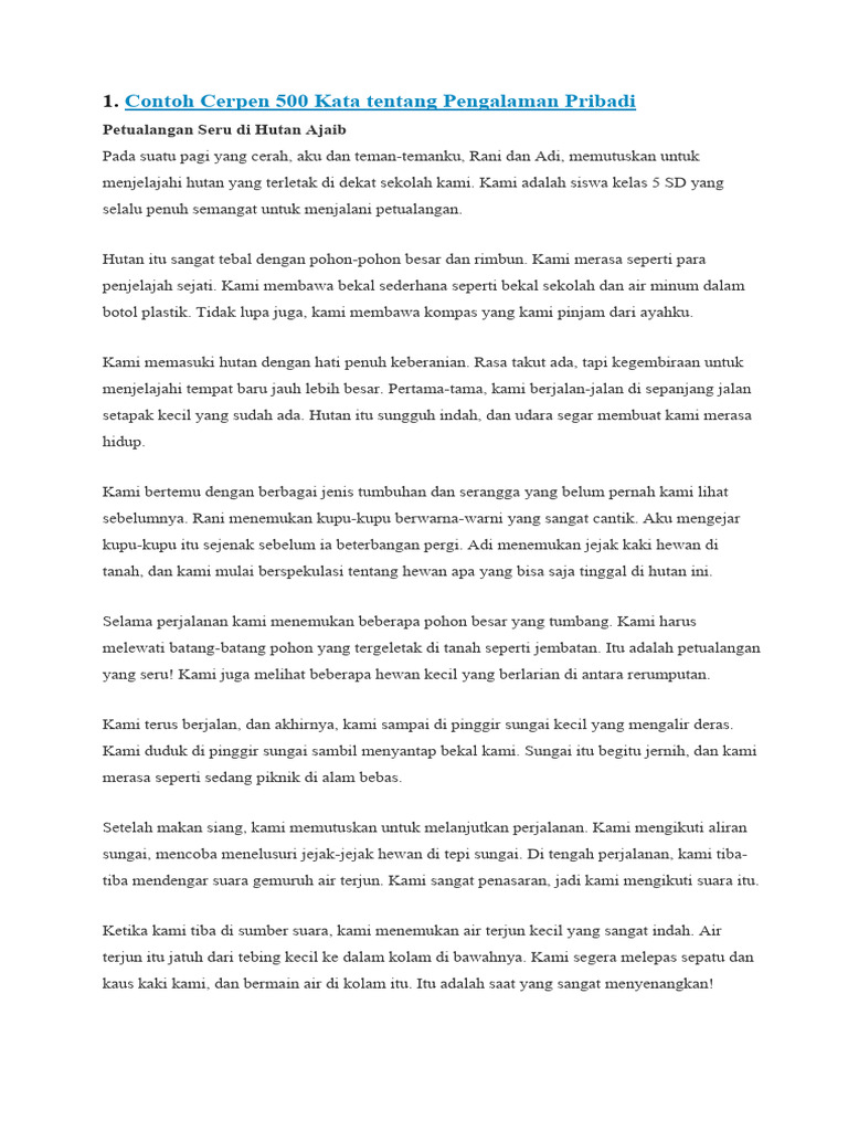 Cerpen 500 Kata | PDF