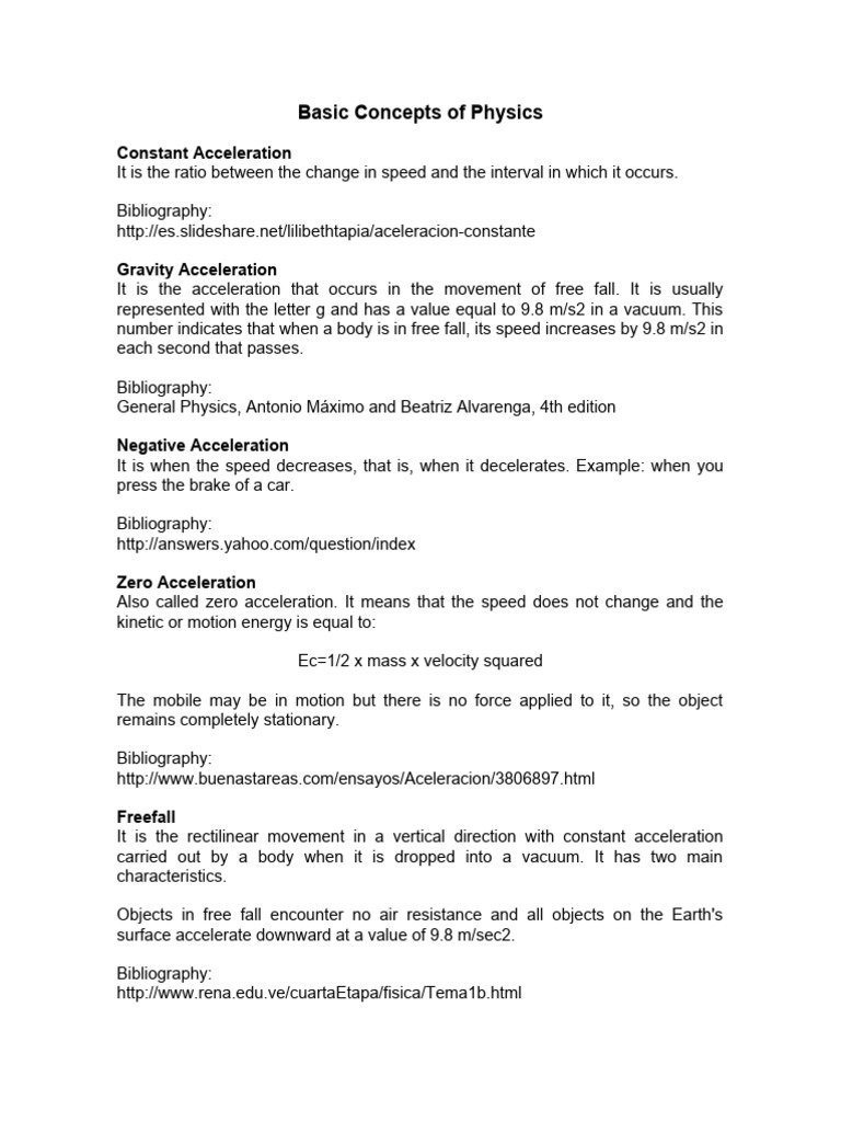 50 Basic Concepts of Physics | PDF | Cartesian Coordinate System | Force