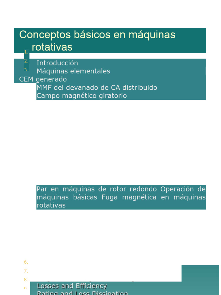 Conceptos Básicos en Máquinas Rotativas | PDF | Inductor | Generador eléctrico