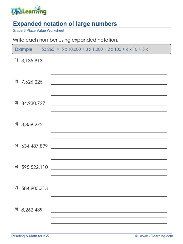 Grade 6 Expanded Notation Weo | PDF