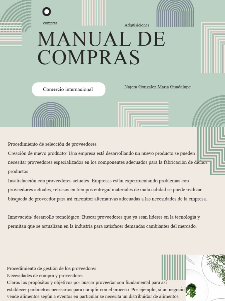 Manual de Compras | PDF | Calidad (comercial) | Business