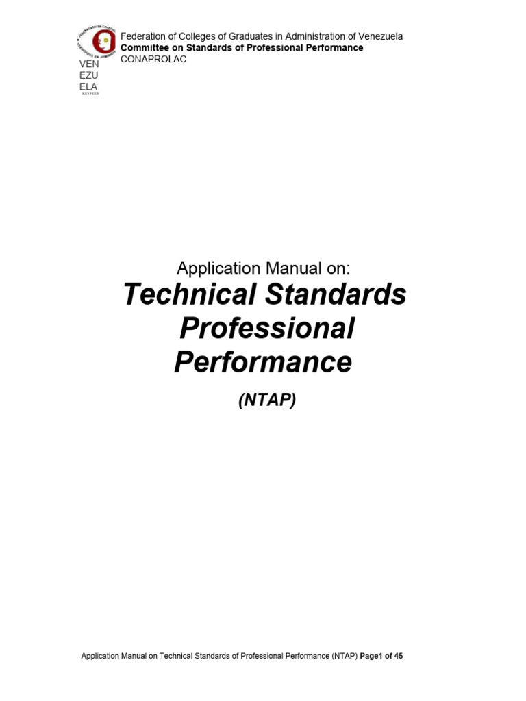 Manual Technical Standards of Professional Performance | PDF ...