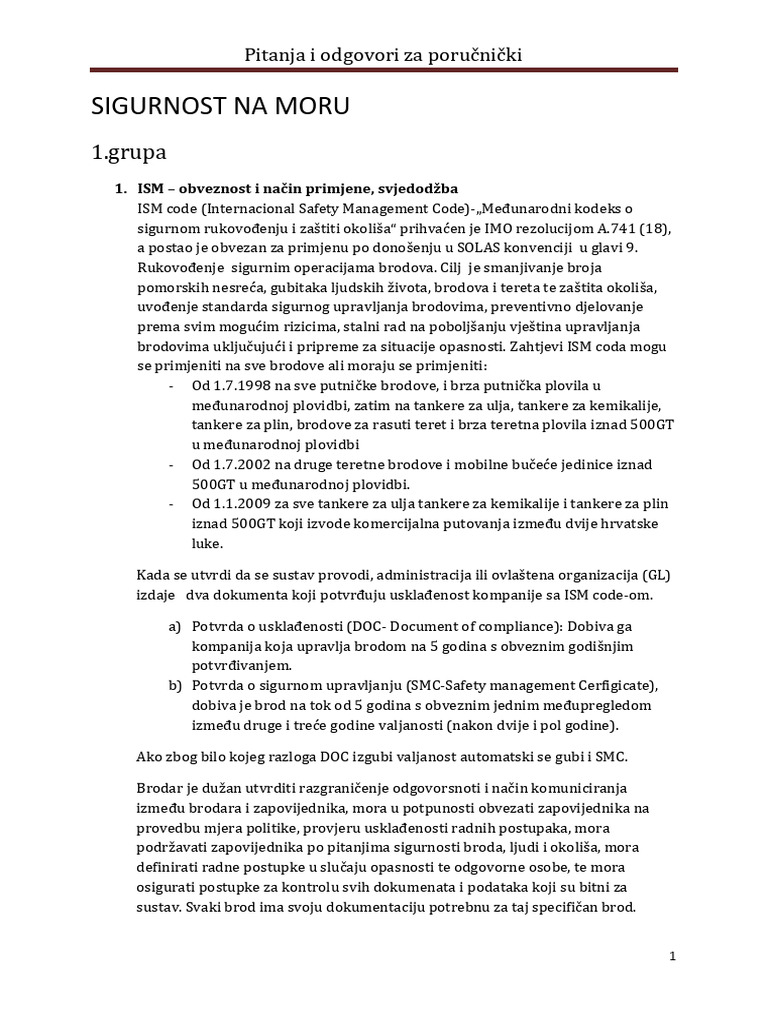 Porucnicki Pitanja I Odgovori TEORIJA | PDF