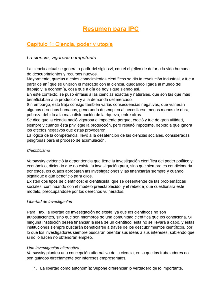 Resumen para IPC | PDF | Conocimiento | Empirismo
