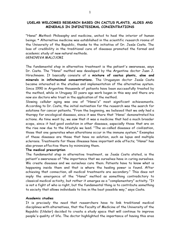 Hansi Method | PDF | Lymphocyte | Homeopathy Hansi Method | PDF | Lymphocyte | Homeopathy