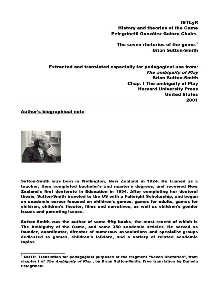 Sutton Smith - The Seven Rich Ret+s of The Game | PDF | Rhetoric ...
