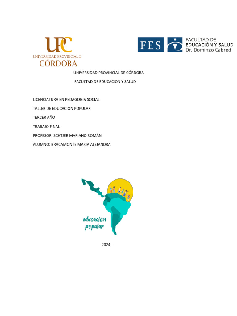 TP Final Edu Popular 3 | PDF | Empoderamiento | Pedagogía