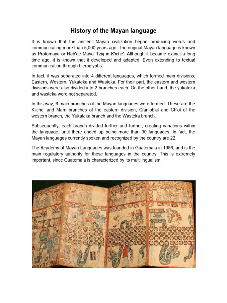 History of The Mayan Language | Download Free PDF | Mesoamerica ...
