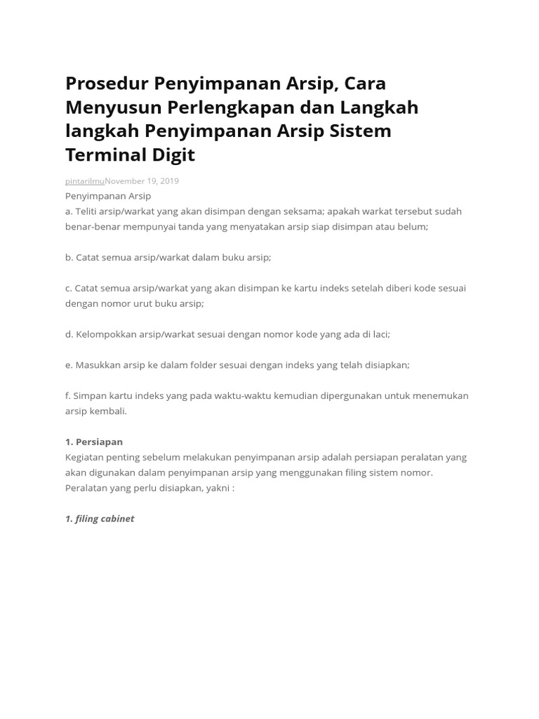Cara Susun Arsip | PDF | Griya & Taman