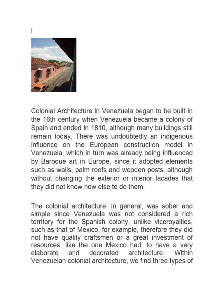 Venezuelan Colonial Architecture | PDF | Venezuela