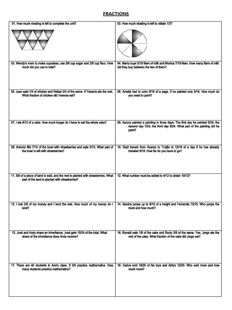 Fractions Problems | PDF | Mathematics
