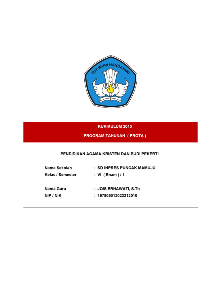 Prota Prosem Kelas 6 2023 - 2024 Ganjil PPG 2024 | PDF