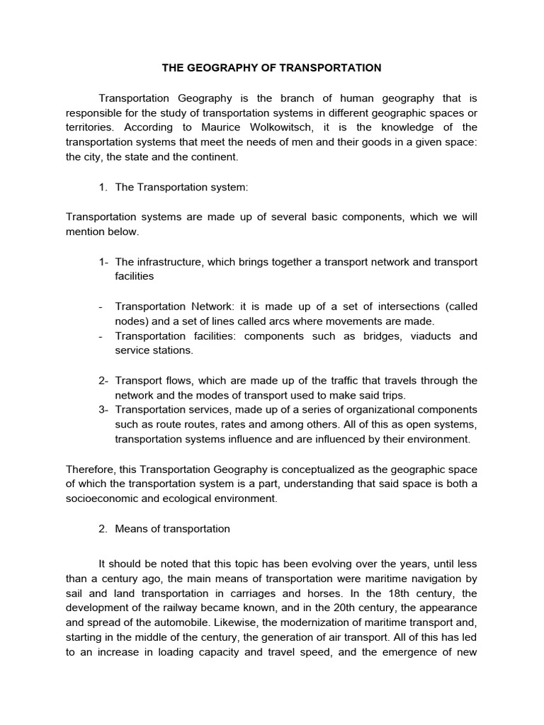 Geography of Transportation Systems | PDF | Transport | Geography