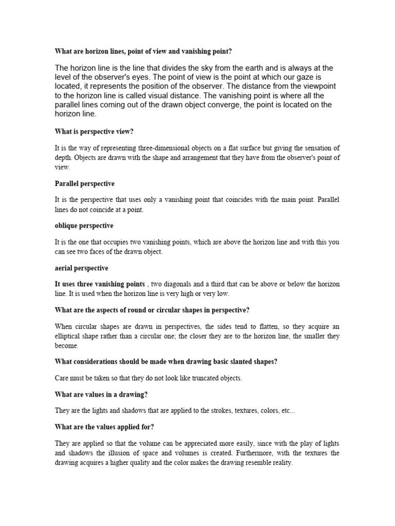 Drawing Quiz | PDF | Perspective (Graphical) | Drawing