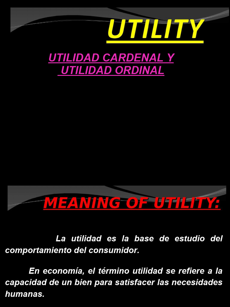 Teorías de La Utilidad Cardinal y Ordinal Del Comportamiento Del ...