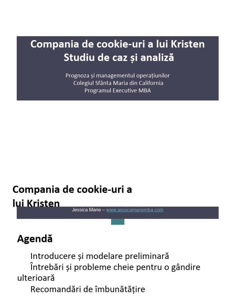 Analiza de Caz A Companiei de Cookie-Uri A Lui Kristen | PDF
