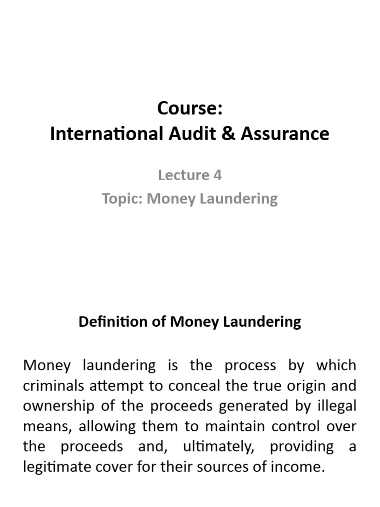 ABS-LECTURE 4 (Money Laundering) | PDF | Money Laundering | Audit